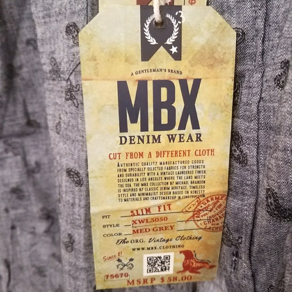 Mbx | Shirts | Nwt Mbx Denim Wear Slim Fit Button Down Shirt | Poshmark
